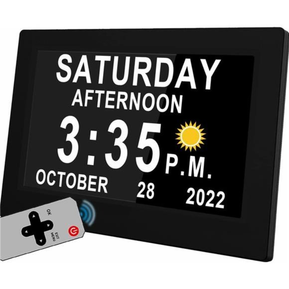 Wall Decor | 19 Alarms Digital Clock With Auto Dst And Sun Moon Icons ...